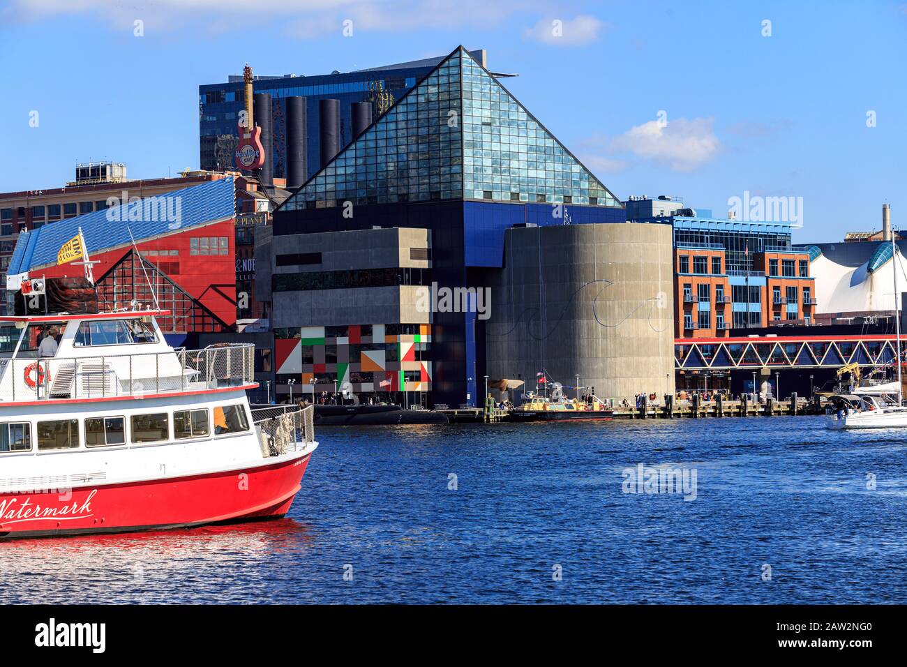 Baltimore, MD / US - October 15, 2016: A cruise boat sails past the ...