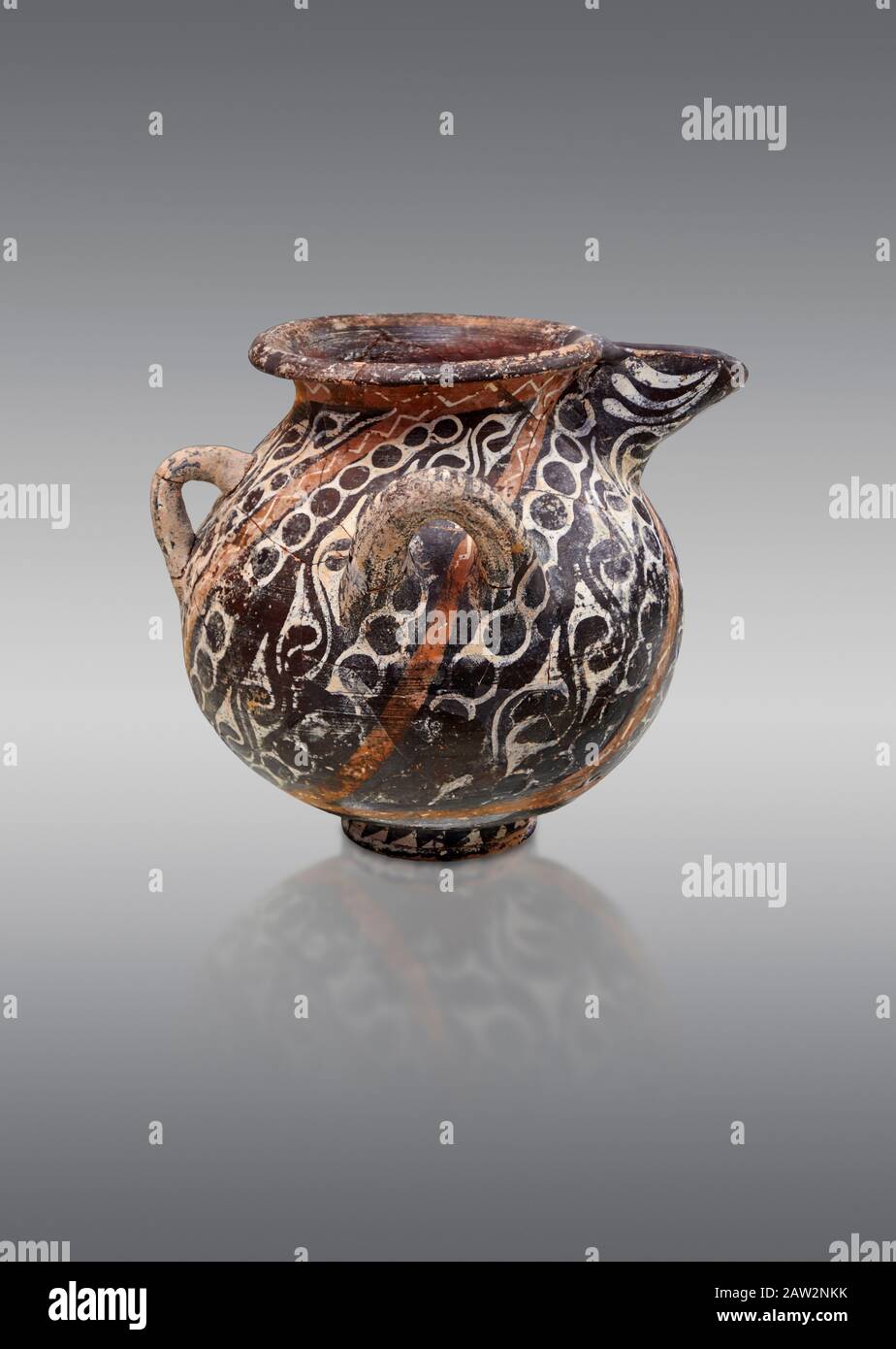 Minoan Kamares Ware spouted jug with polychrome decorations, Phaistos ...