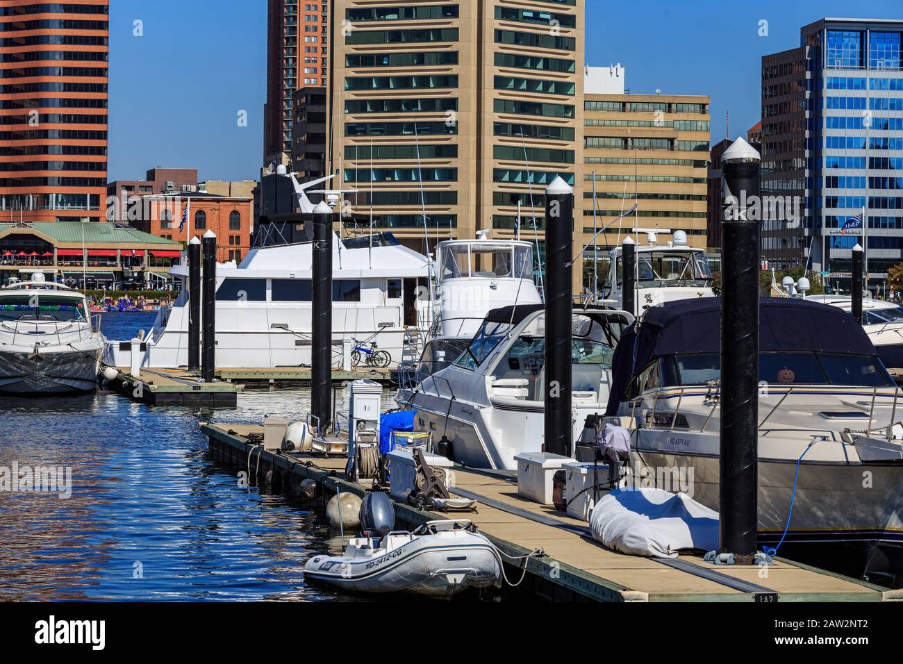 Baltimore, MD / US - October 15, 2016: Boats at dock the city’s Inner ...
