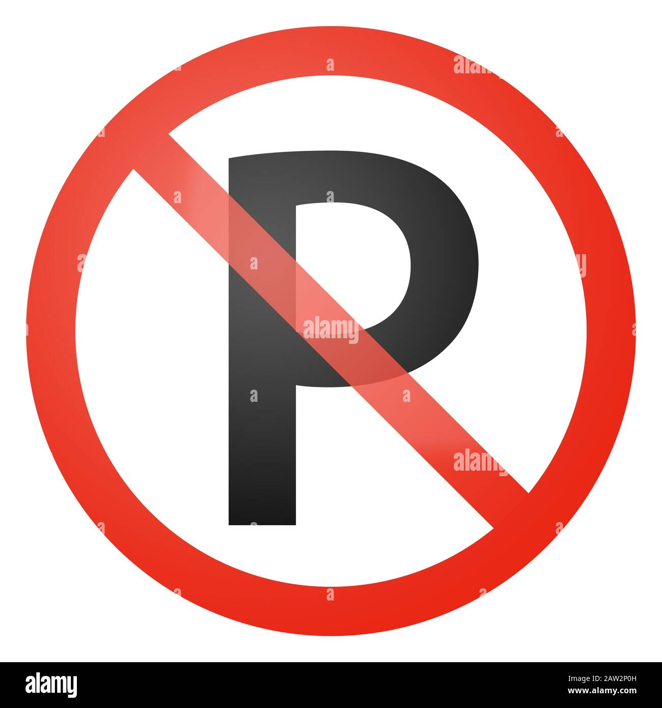 Parking not allowed sign - white background Stock Photo - Alamy
