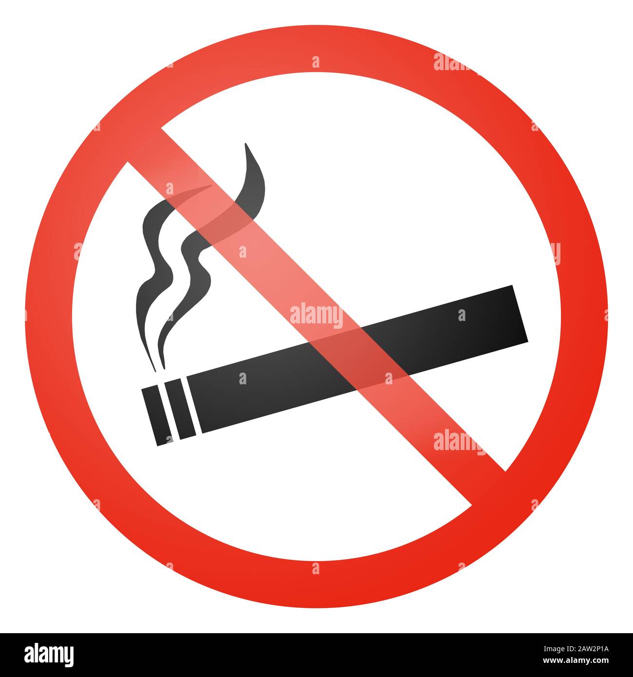 Smoking not allowed sign - white background Stock Photo - Alamy