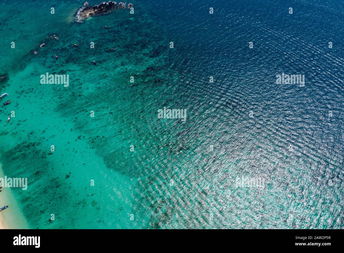 Aerial drone photo of iconic tropical turquoise water Pileh Lagoon ...