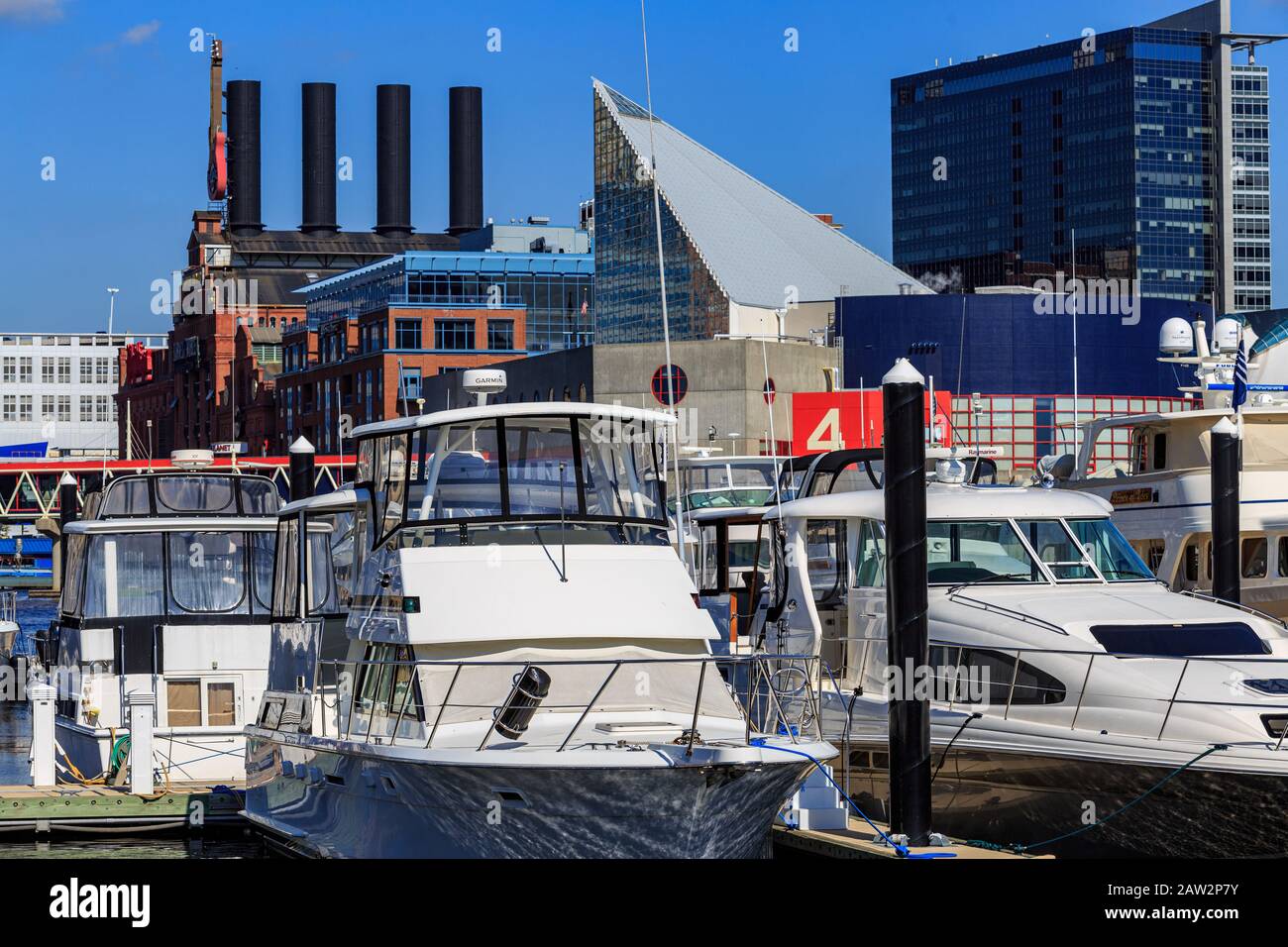 Baltimore, MD / US - October 15, 2016: Boats at dock the city’s Inner ...
