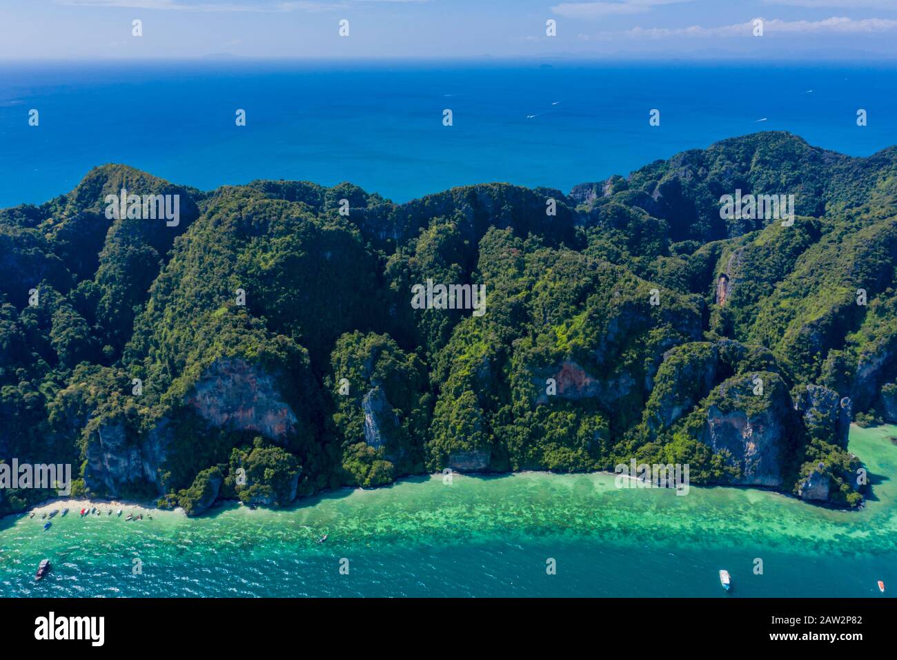 Aerial drone photo of iconic tropical turquoise water Pileh Lagoon ...