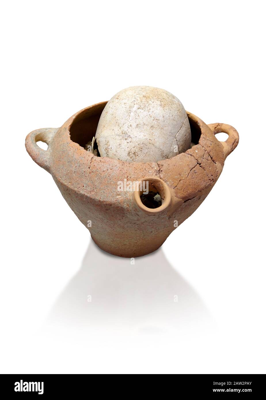 Minoan secondary burial of a skull in a vessel , Archanes Phourni 2100 ...