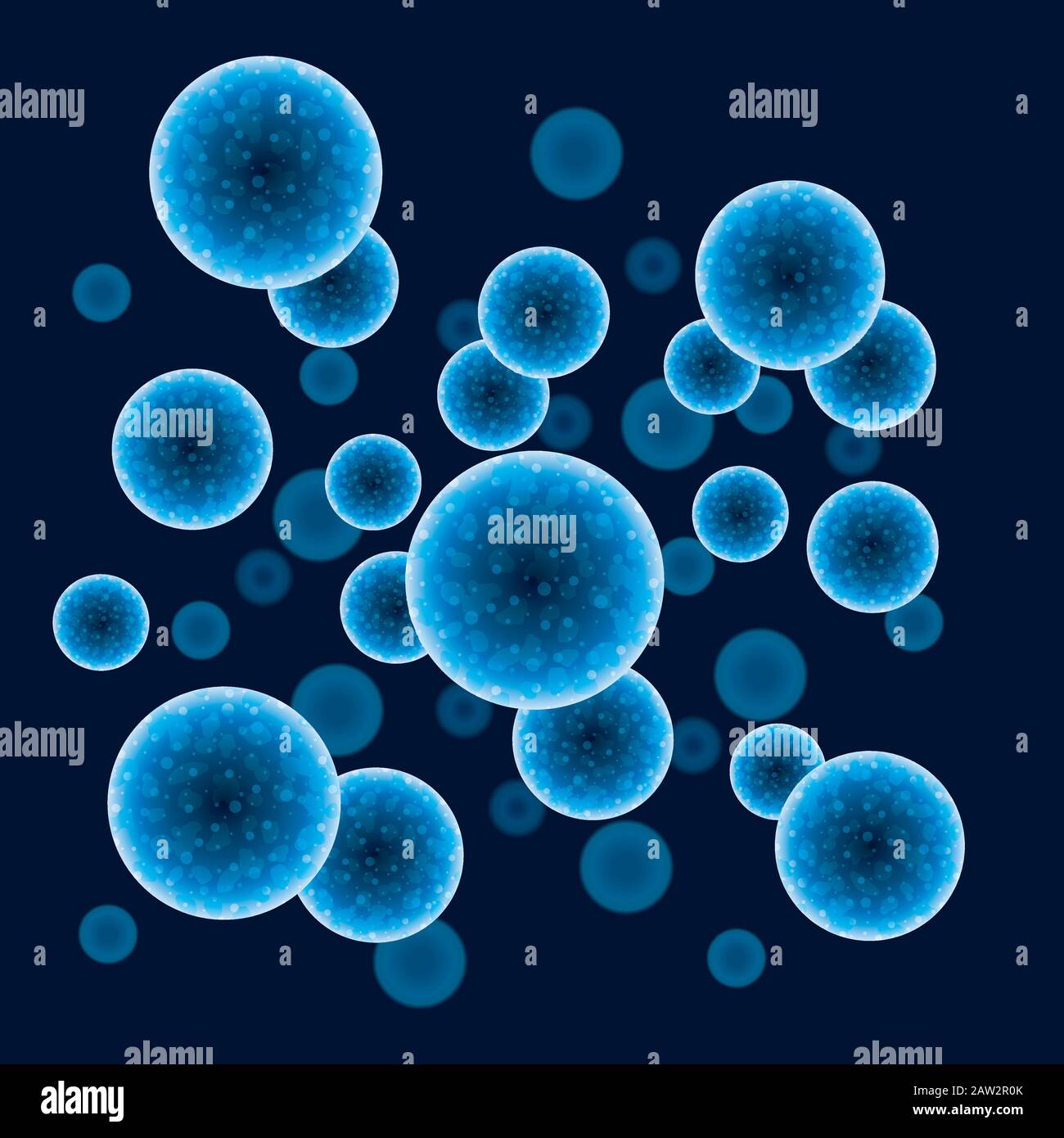 vector abstract health or chemistry blue background with molecules or ...