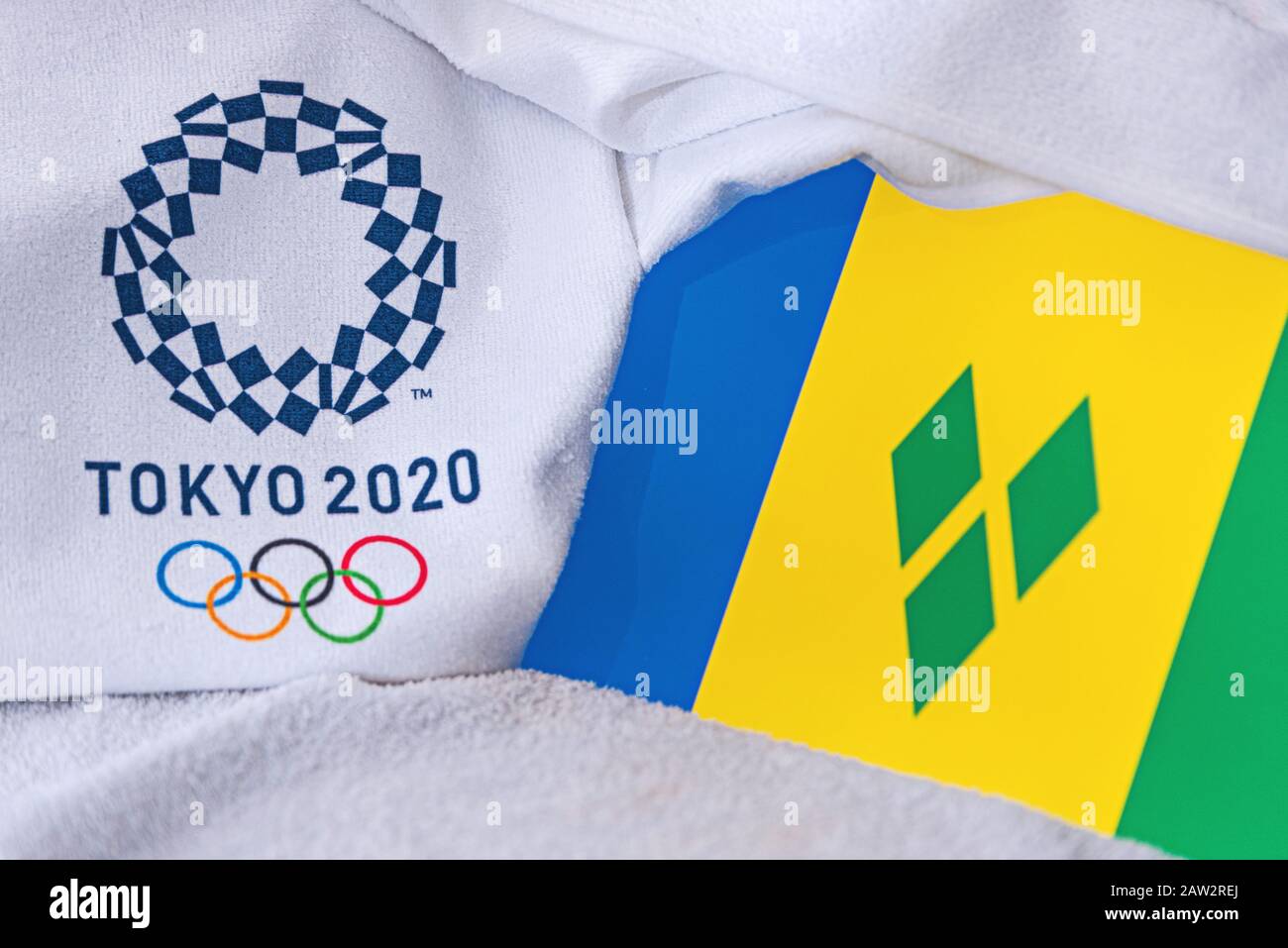 TOKYO, JAPAN, FEBRUARY. 4, 2020: Saint Vincent and the Grenadines ...