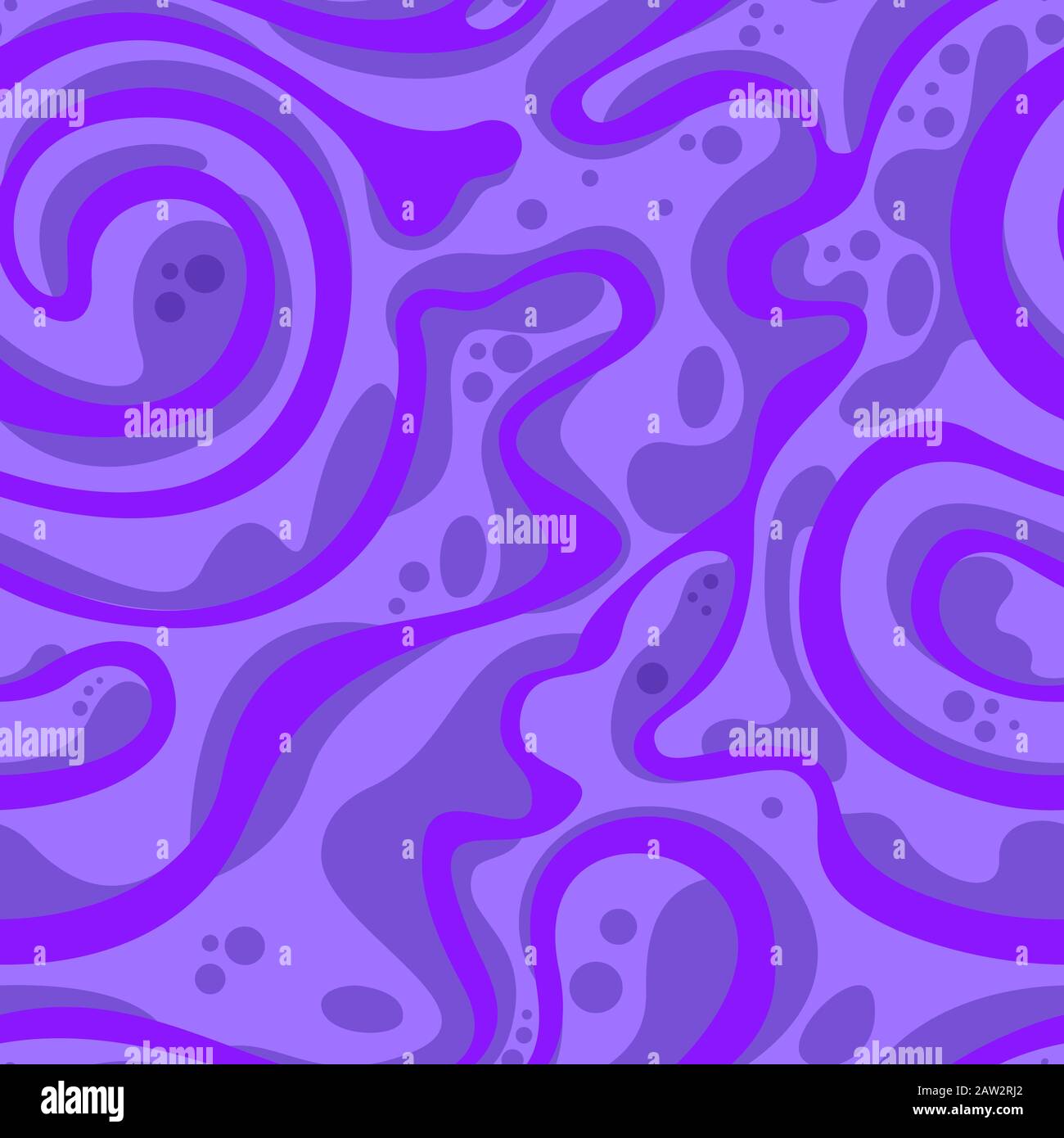 Bright purple vector texture made of smooth rounded shapes and spirals ...
