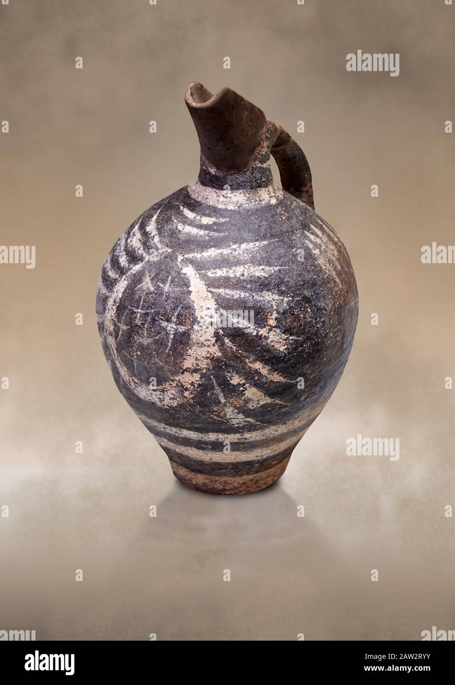 Luxury Minoan Kamares Ware ewer jug with polychrome decorations ...