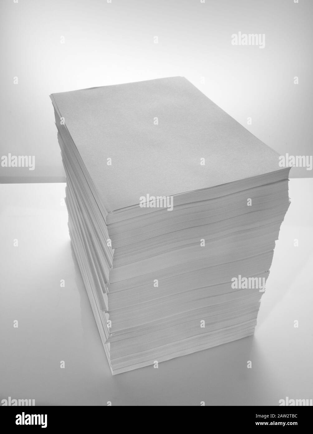 Stack of office paper, on a white background. Concept, minimalism Stock ...