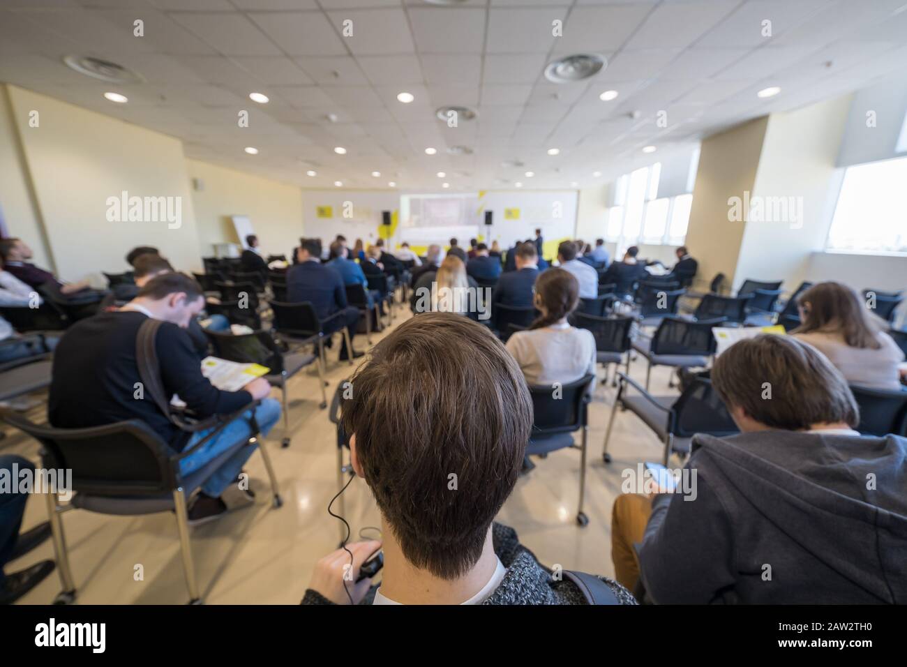 University students listening during seminar hi-res stock photography ...