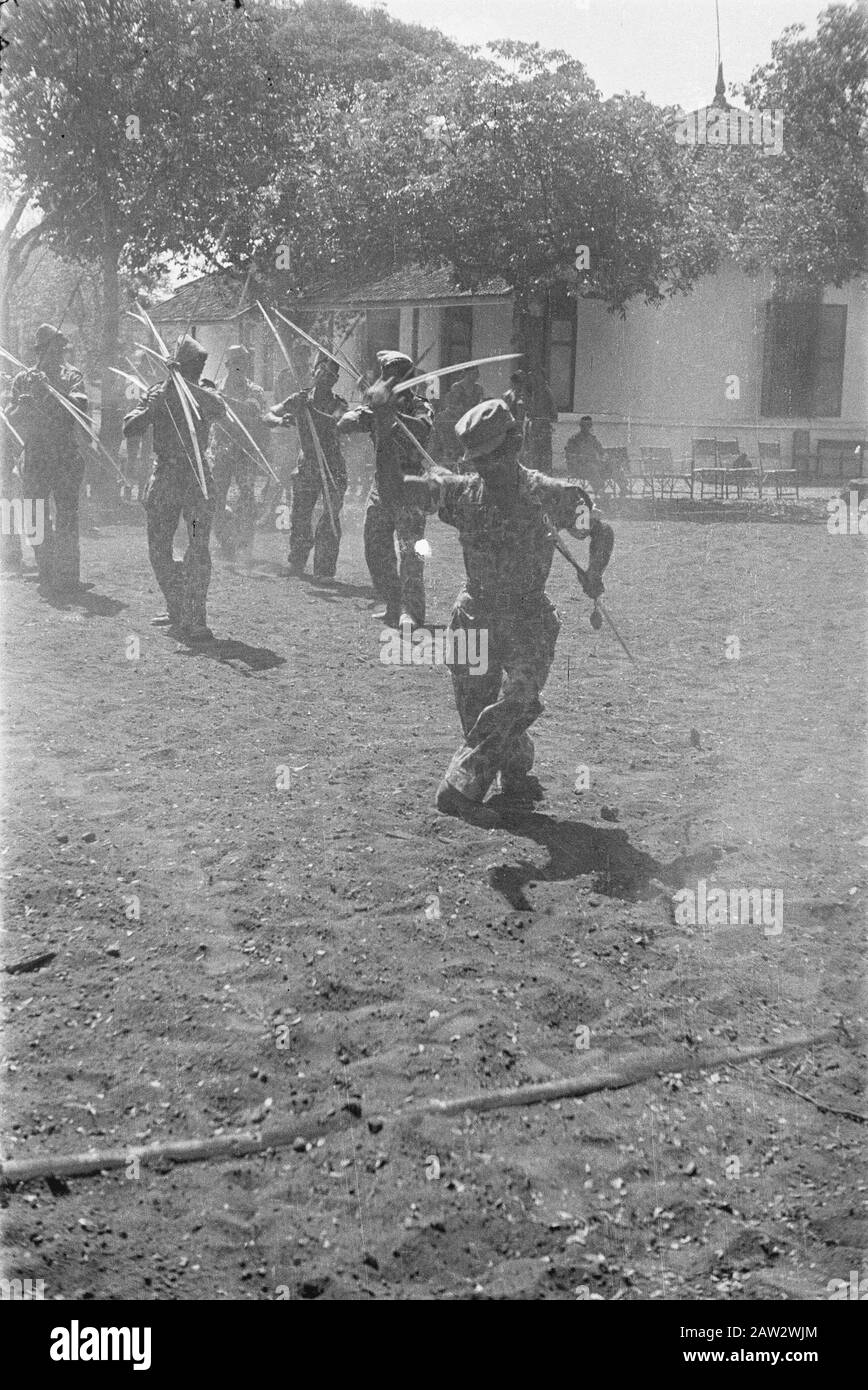 Sports Festivals NEO KNIL soldiers perform a war dance with longbows ...