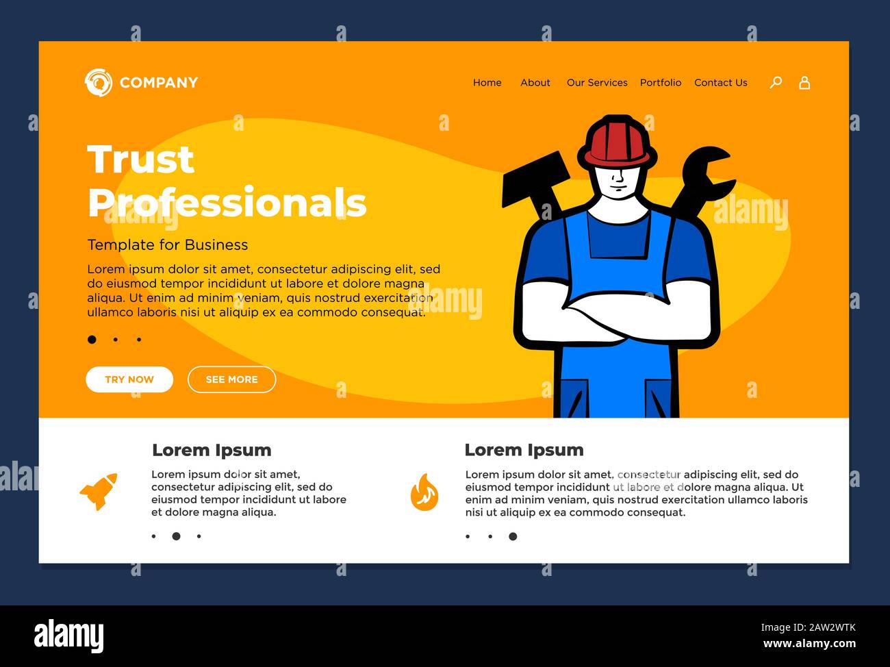 Worker in garage Stock Vector Images - Alamy