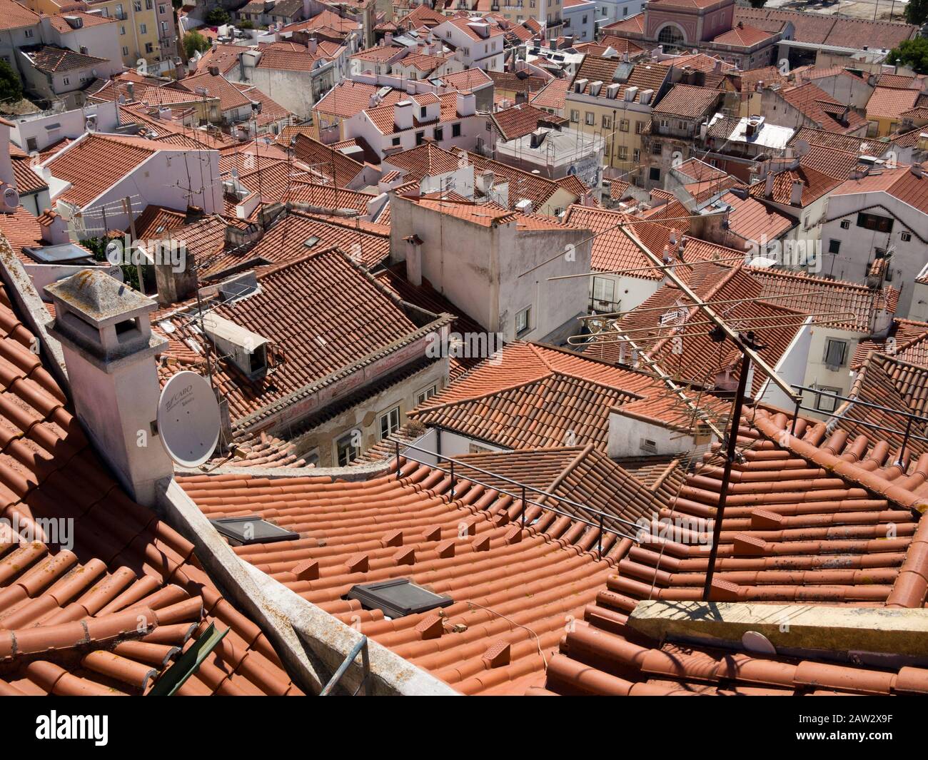 Rooftops of Alfama's traditional neighbourhood in Lisbon, Portugal ...