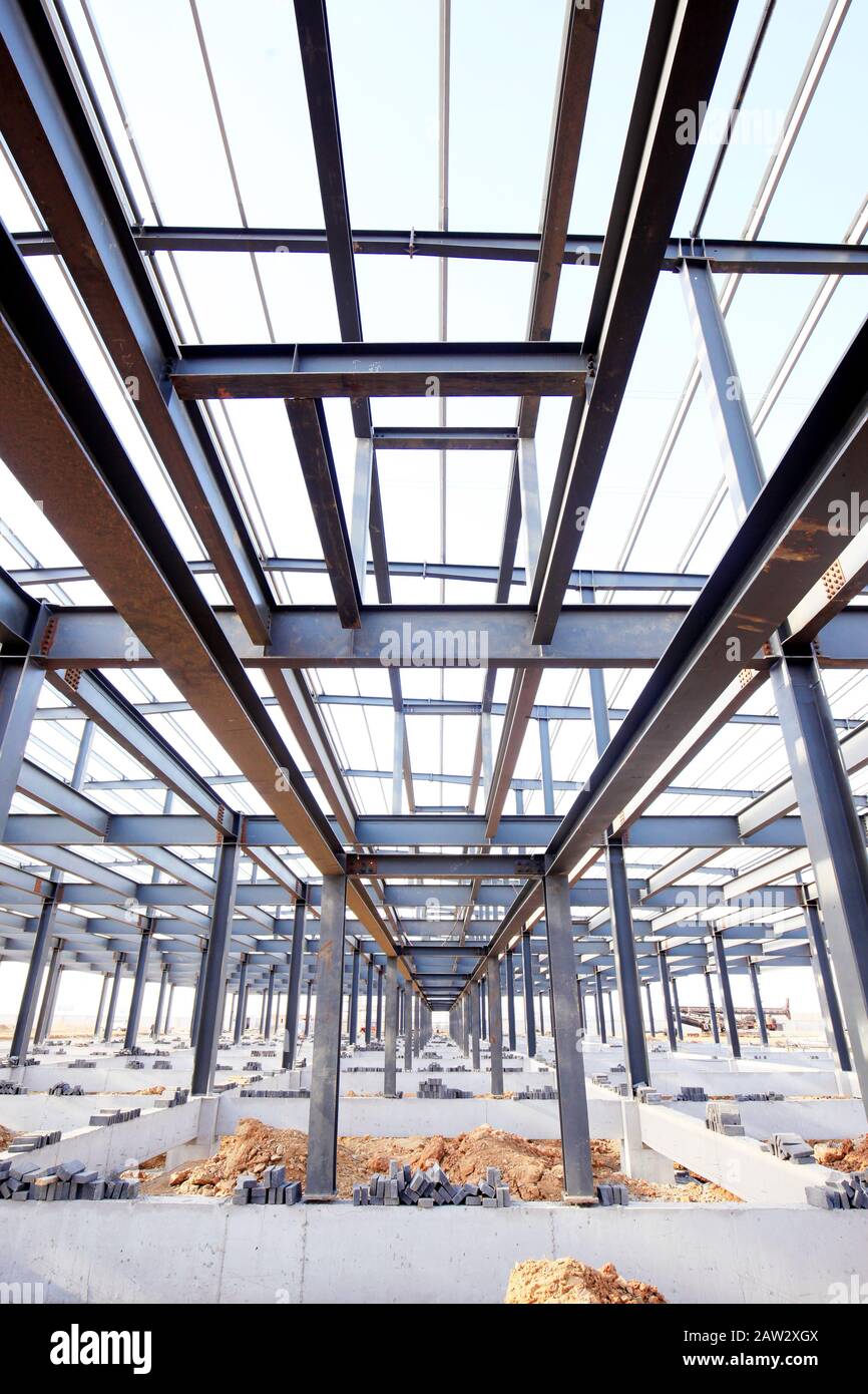 Steel frame structure Stock Photo - Alamy