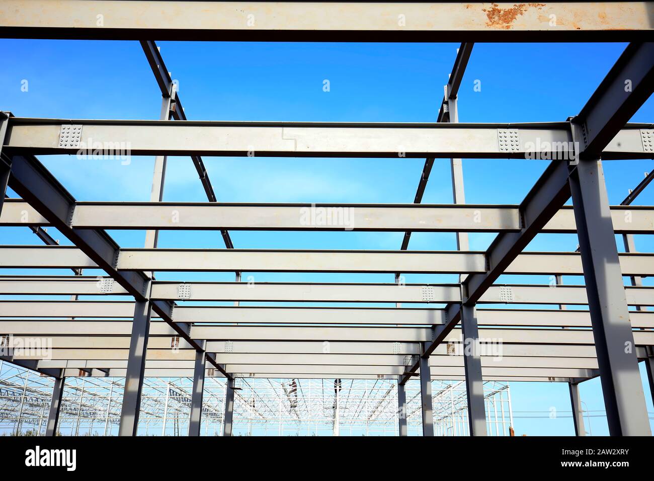 Steel frame structure Stock Photo - Alamy