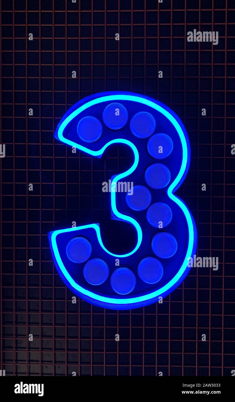 String of luminous numbers Stock Photo - Alamy