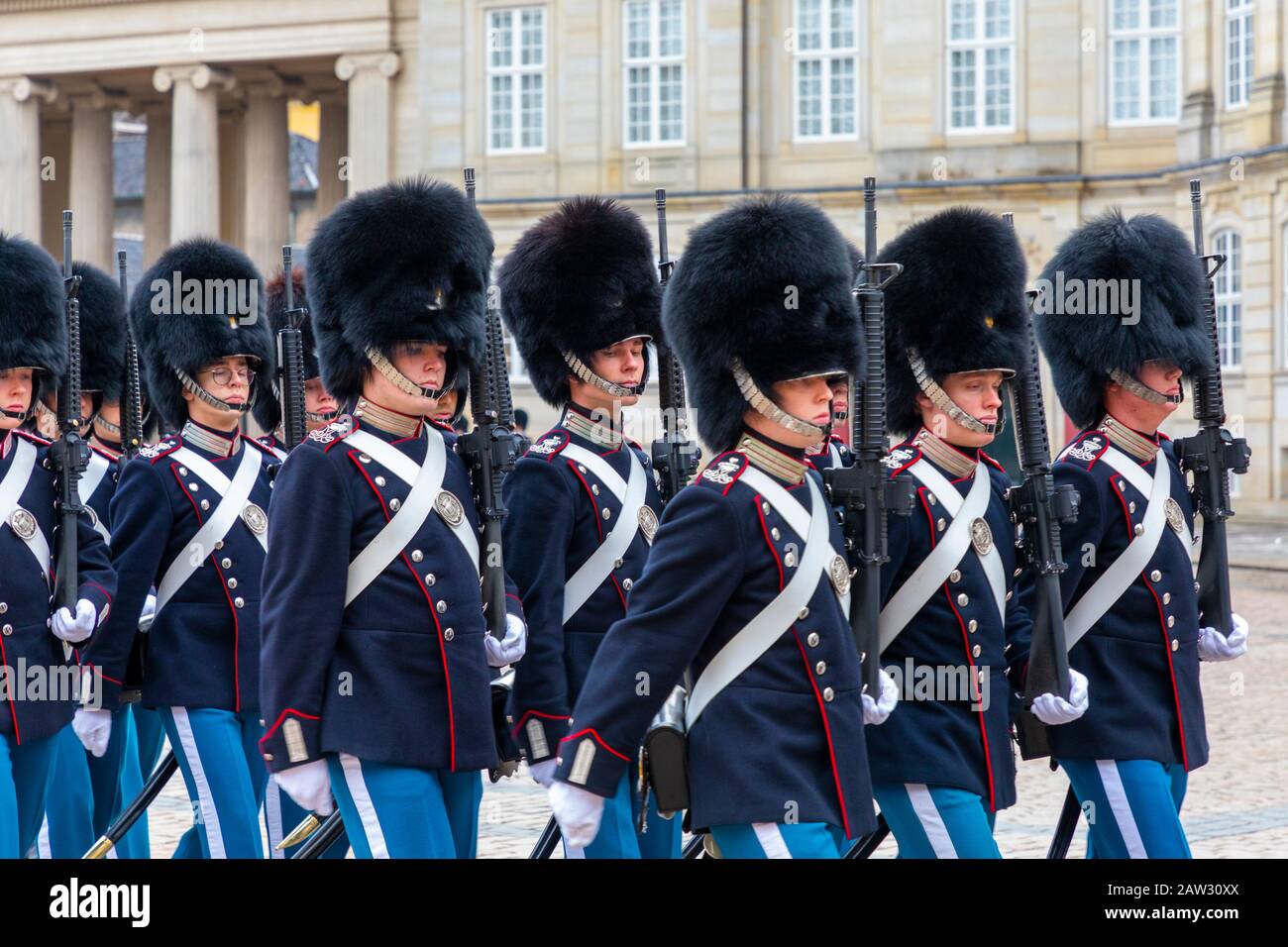 The Royal Guards Music Band, Amalienborg Palace, Copenhagen, Denmark ...