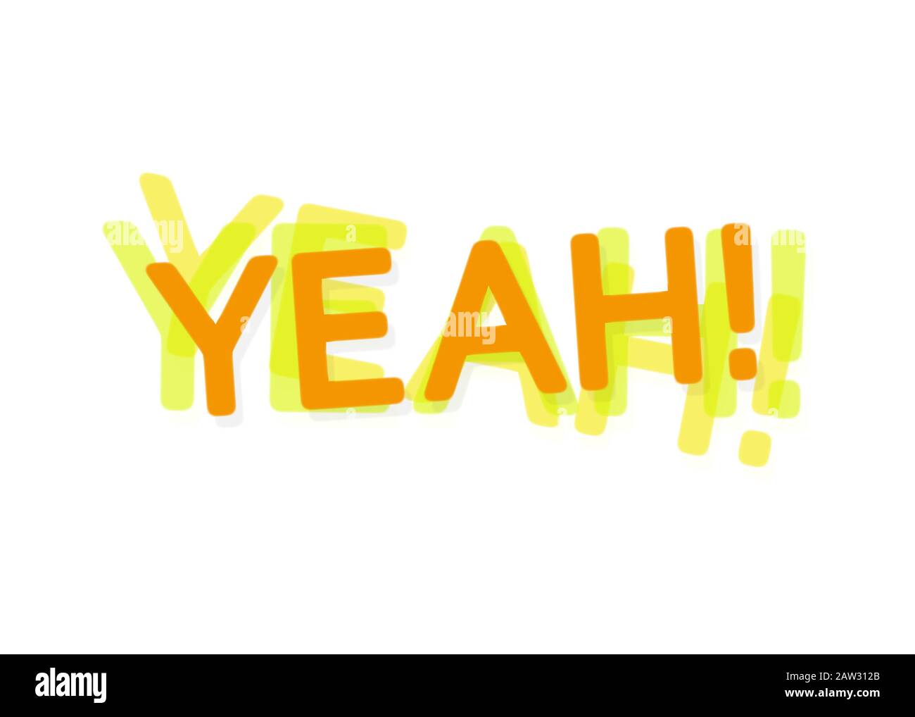 Typographic style design yeah text in warm colors over white background ...