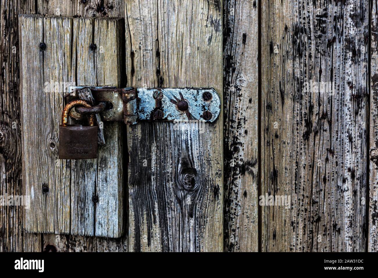 Wooden Door and Lock Detail Stock Photo - Alamy