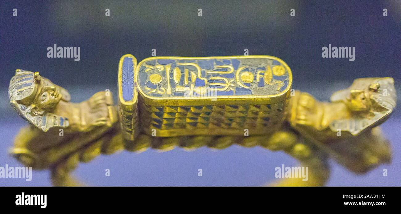 Cairo, Egyptian Museum, gold armlet found in the tomb of the queen ...