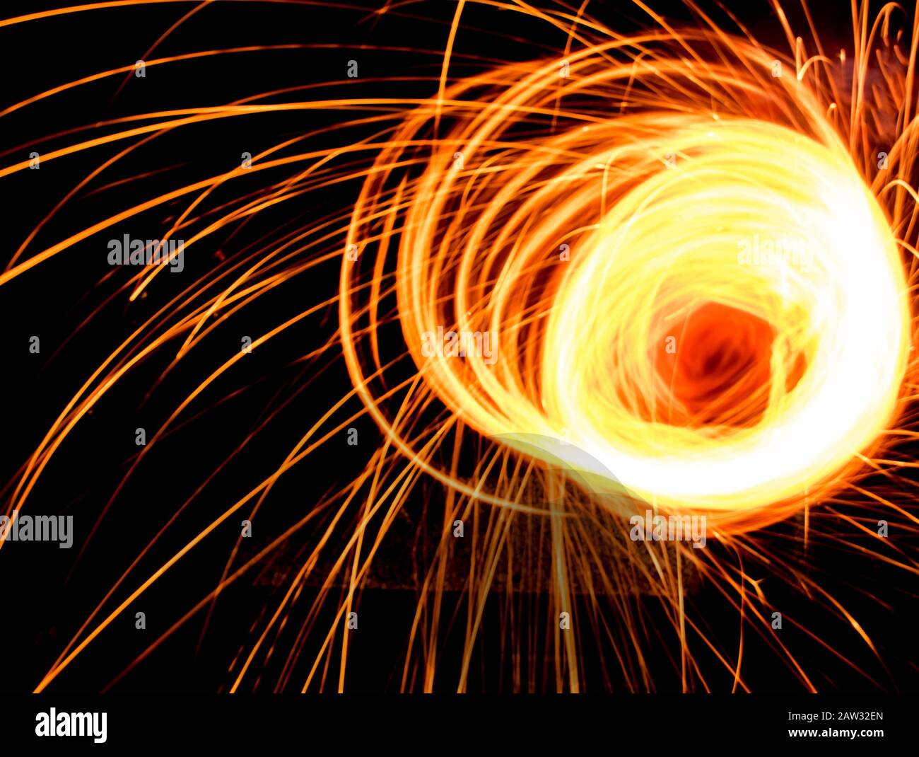A burning fire spirals out of control in circles Stock Photo - Alamy