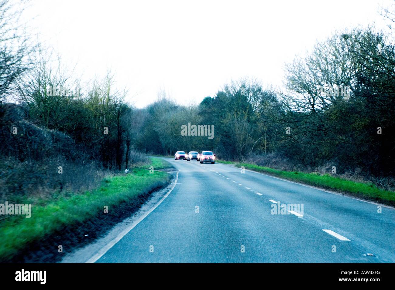 A typical countryside road through one of the parts of the United ...