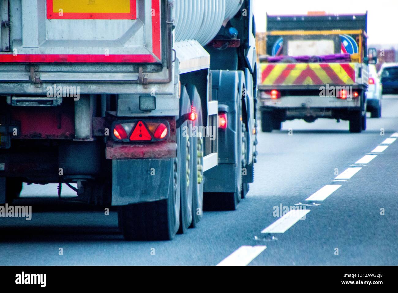 A large HGV travels across country to deliver or collect goods for the ...