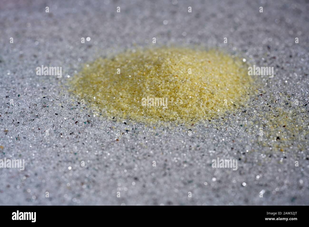 Sand photographed in the studio with color foils before the flash Stock ...