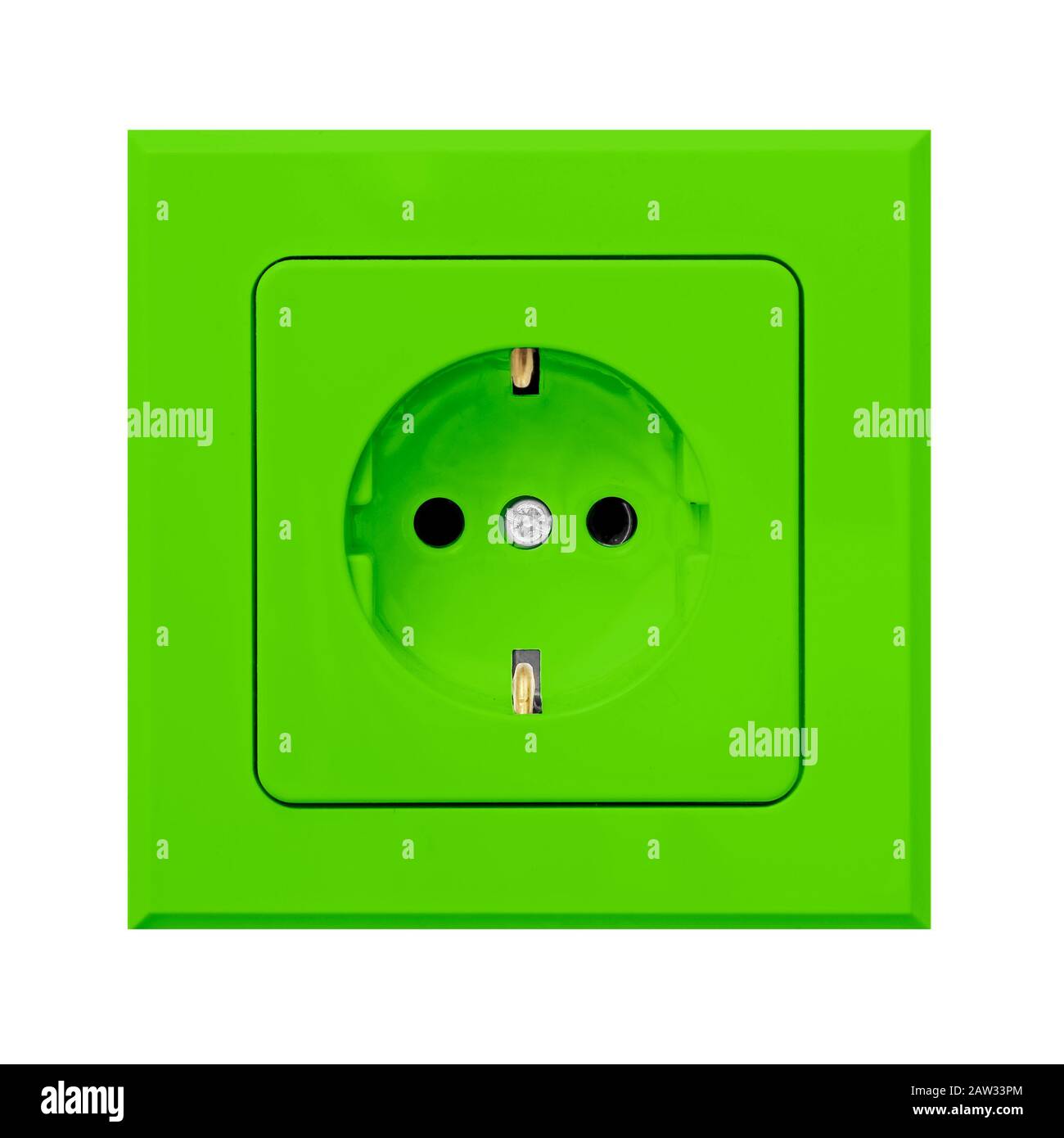 green power outlet isolated on white background Stock Photo - Alamy