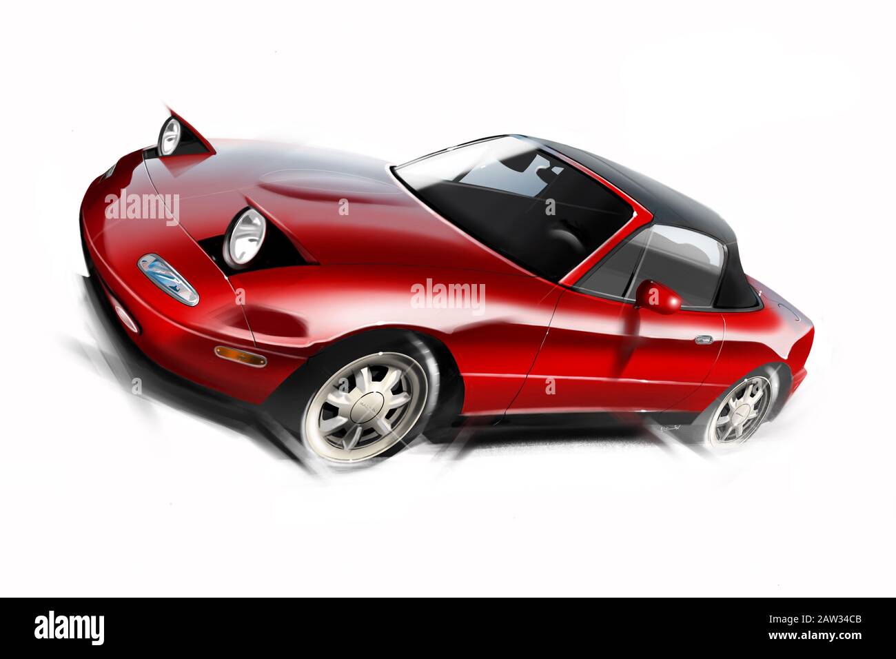Mazda mx5 digital illustration Stock Photo - Alamy