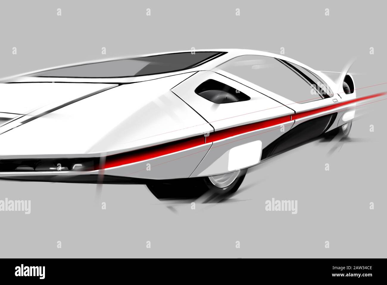 Pininfarina Ferrari Modulo digital car illustration Stock Photo - Alamy