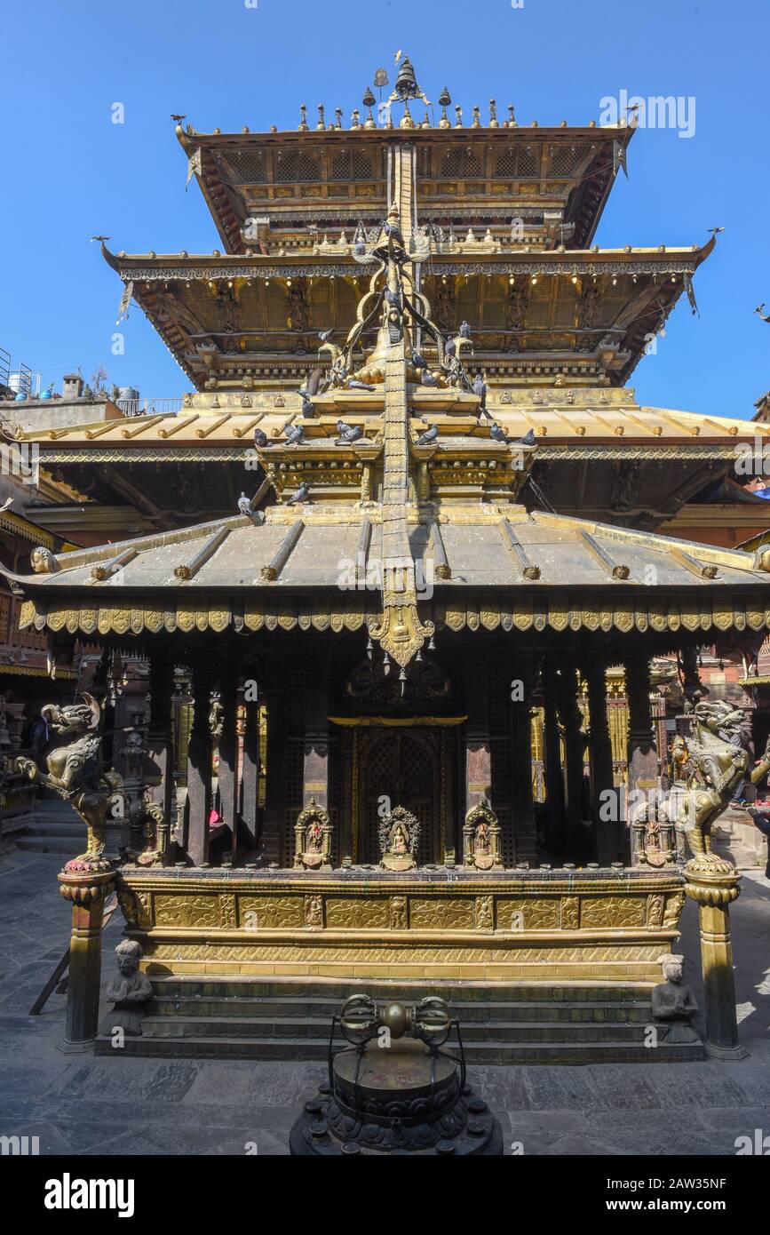 Golden temple at Patan near Kathmandu on Nepal Stock Photo - Alamy