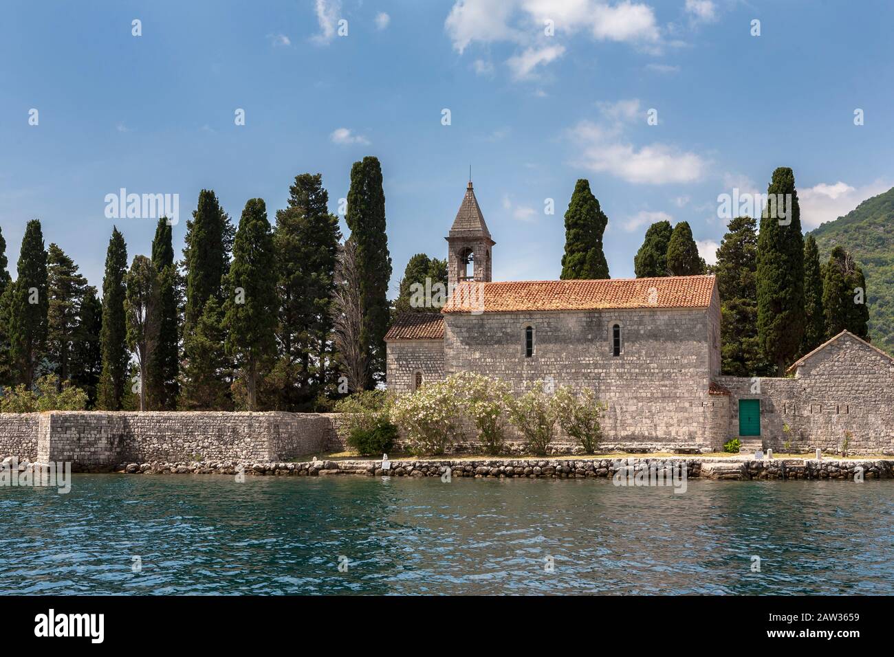 The chapel and belltower of the little Benedictine monastery on the ...