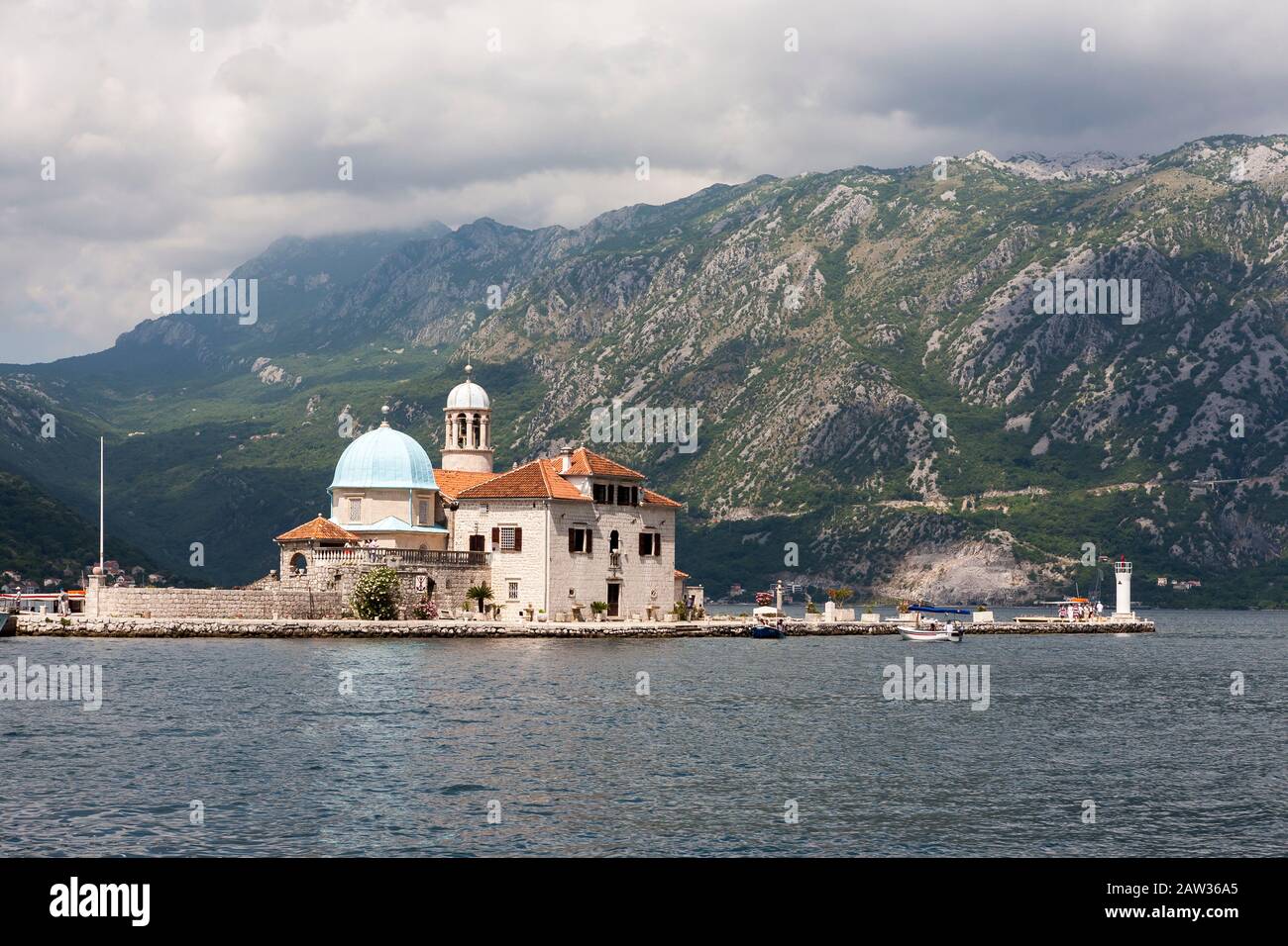 The island of Our Lady of the Rocks (Gospa od Škrpjela), Bay of Kotor ...