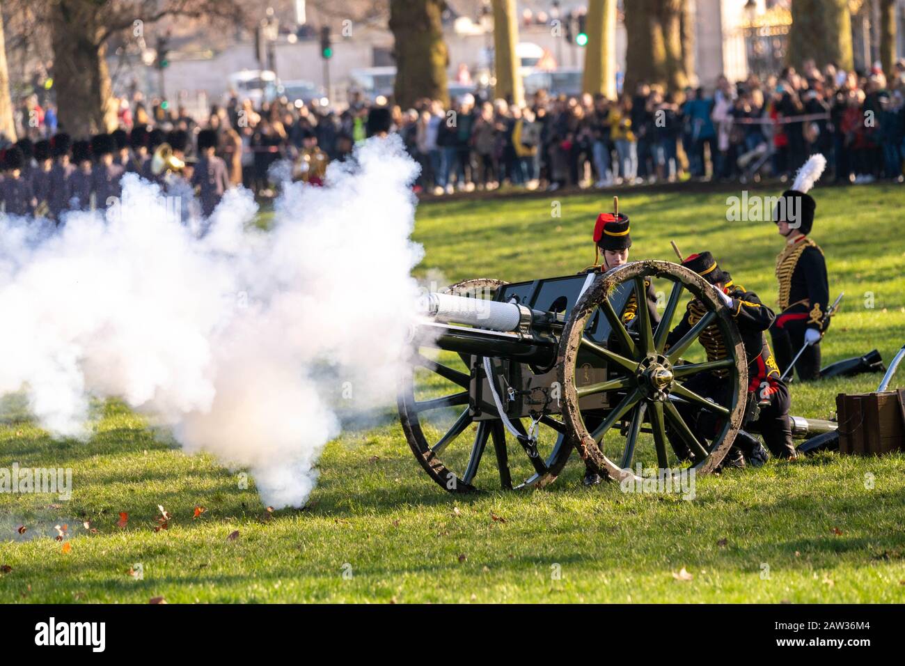 London, UK. 6th Feb, 2020. The King's Troop Royal Horse Artillery ...
