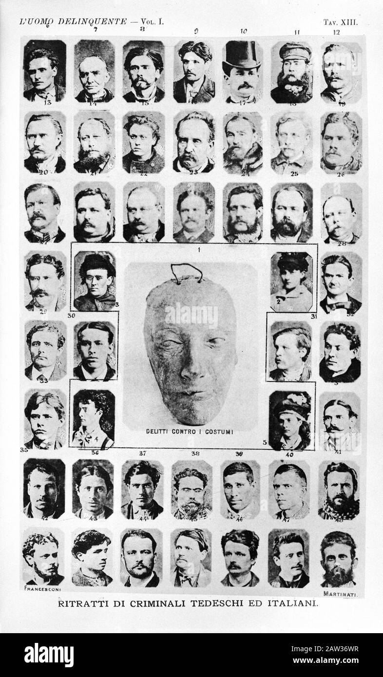 1889 ca, ITALY : The celebrated italian psychiatrist and criminologist ...