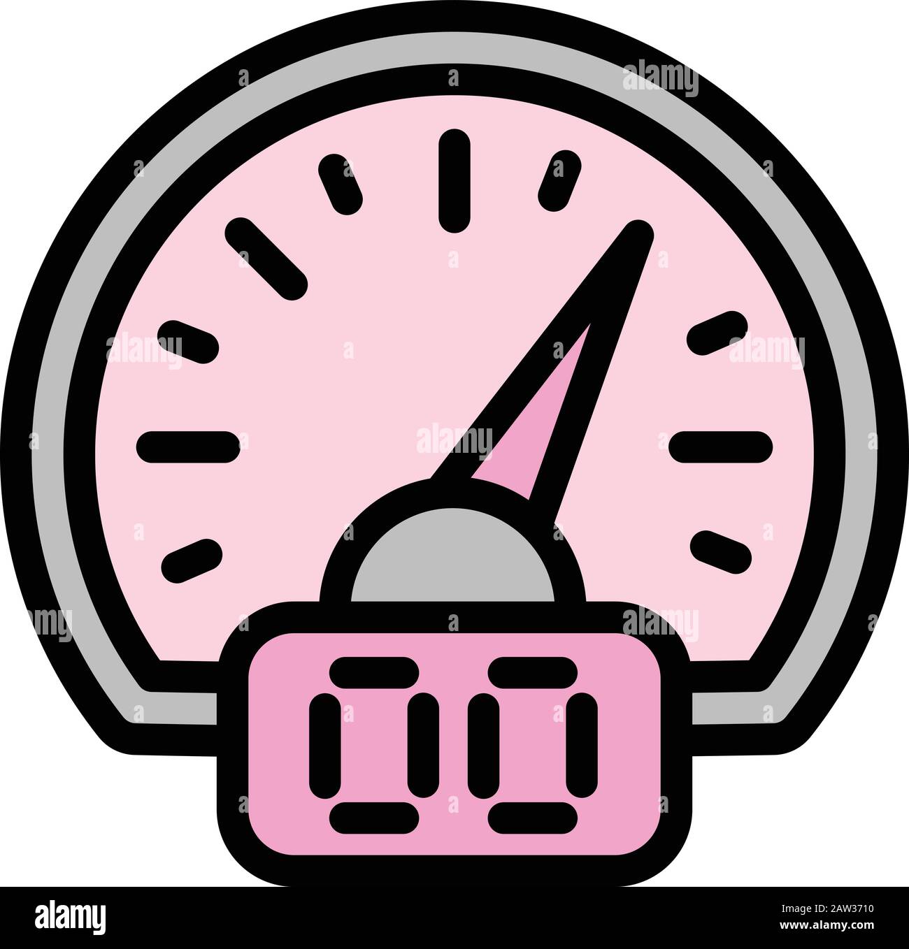 Digital speedometer icon. Outline digital speedometer vector icon for ...