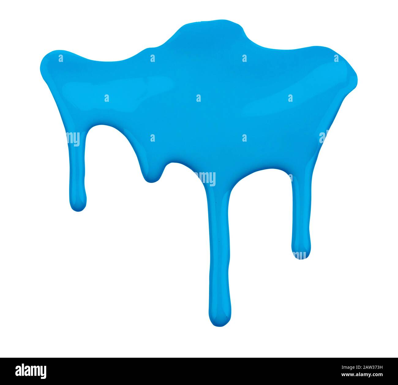 blue paint dripping isolated on white Stock Photo - Alamy