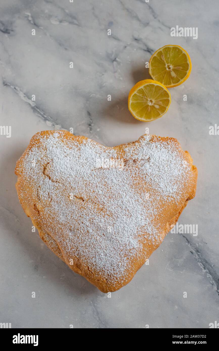 Lemon Heart Cake Stock Photo - Alamy