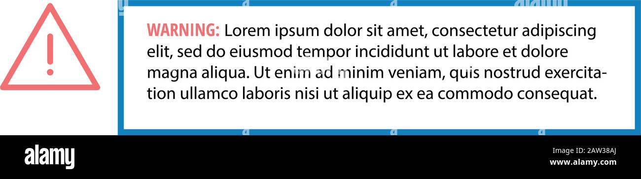 Warning attention sign with text frame for safety instructions. Stock ...