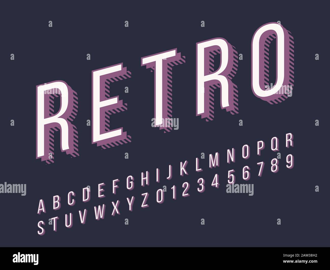 Stylish trendy logotype Retro Bar. 3D colorful Font. Vintage style ...