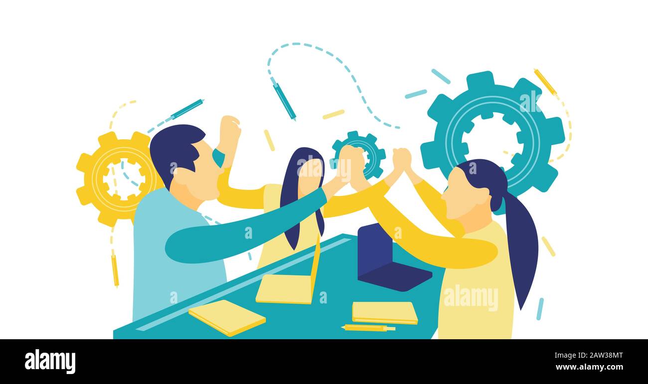 Building teams cartoon hi-res stock photography and images - Alamy