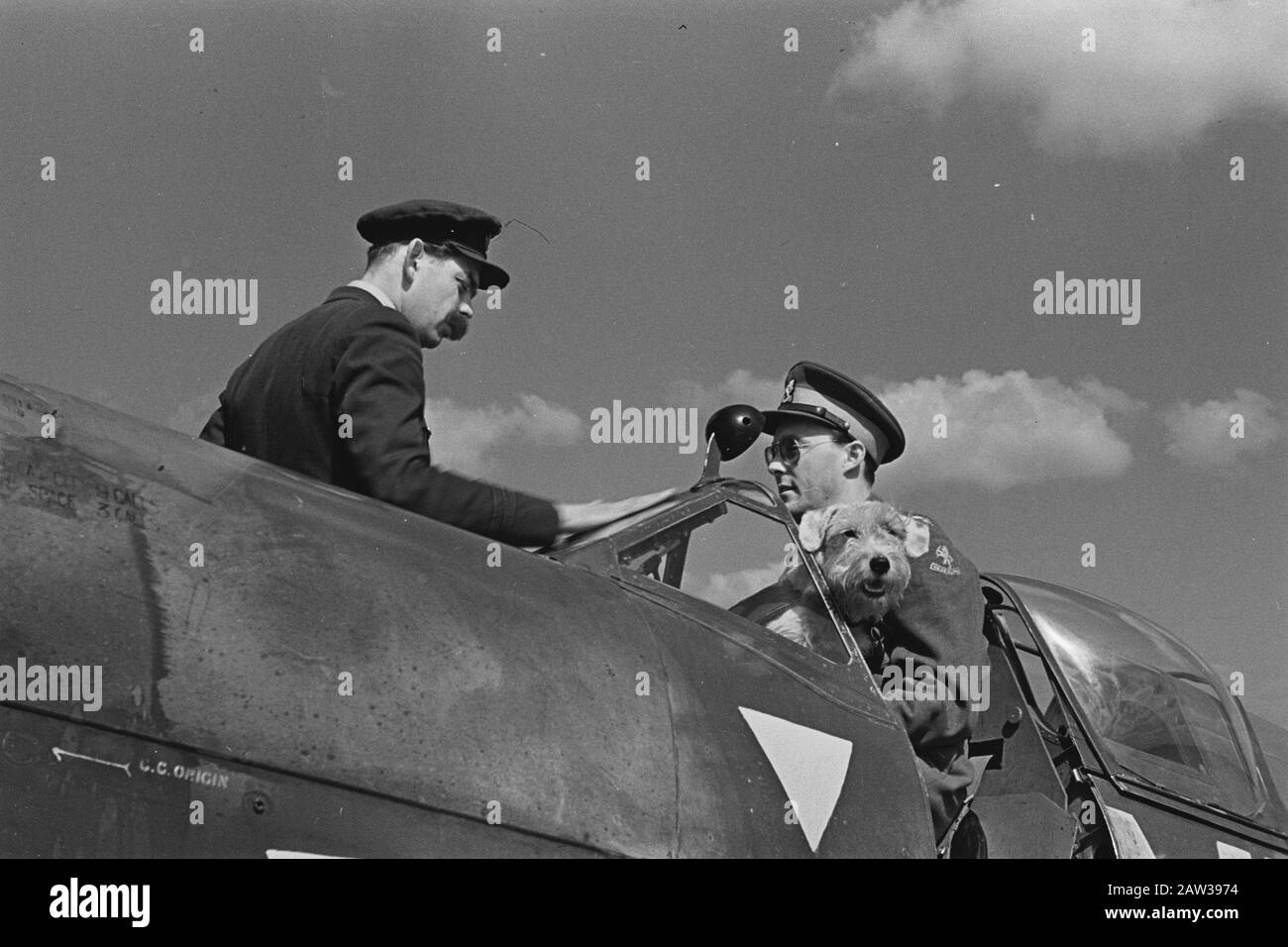 Prince Bernhard during a visit to the Dutch Spitfire Squadron (322 ...