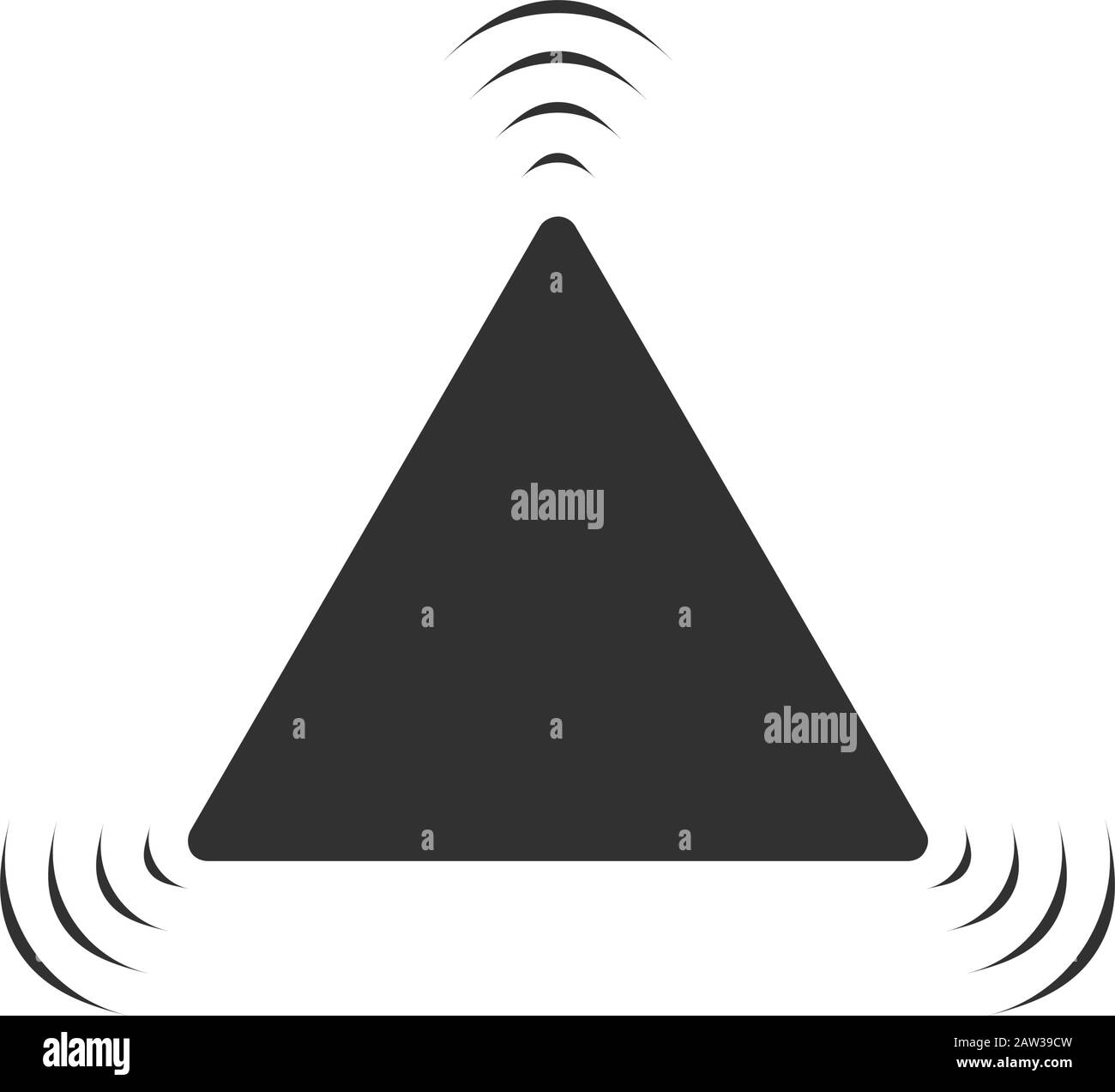 Black Flashing alarm Hazard warning attention sign. Caution icon ...