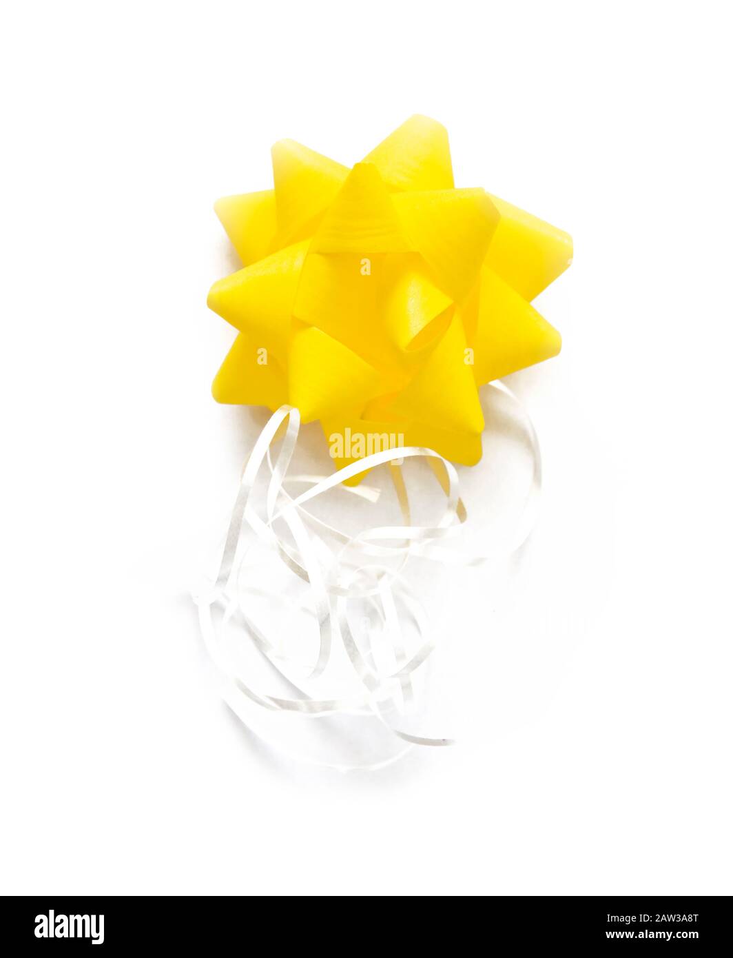 yellow star ribbon for presents isolated on white Stock Photo - Alamy