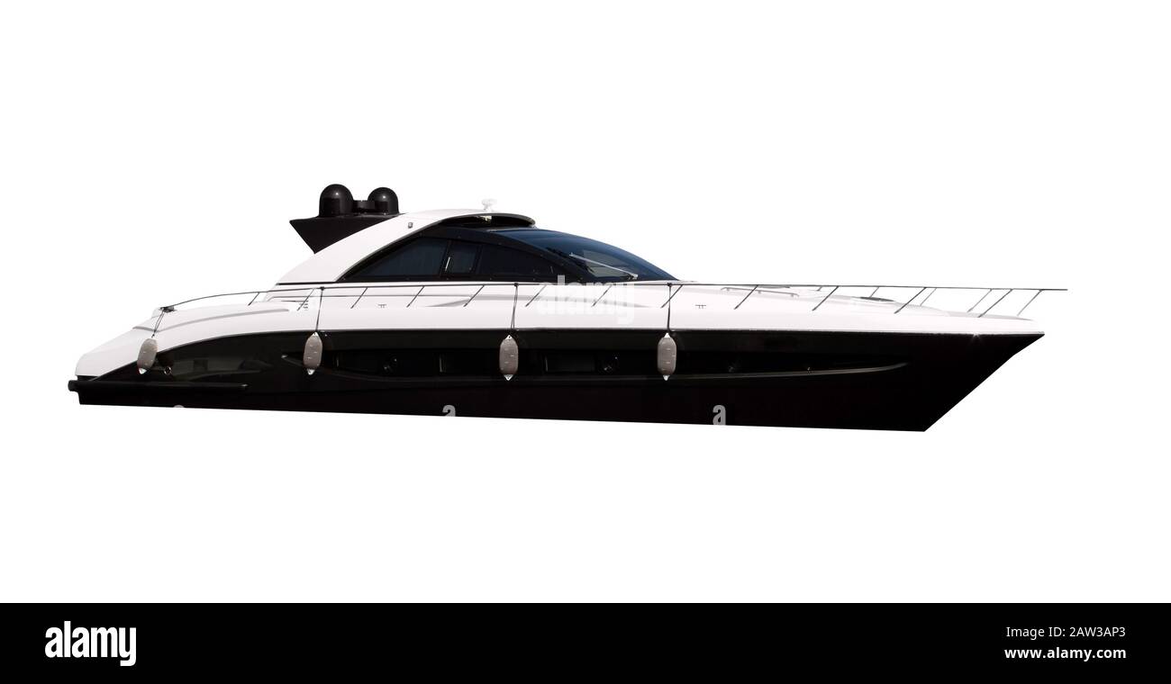 Speedboat isolated on white background Stock Photo - Alamy