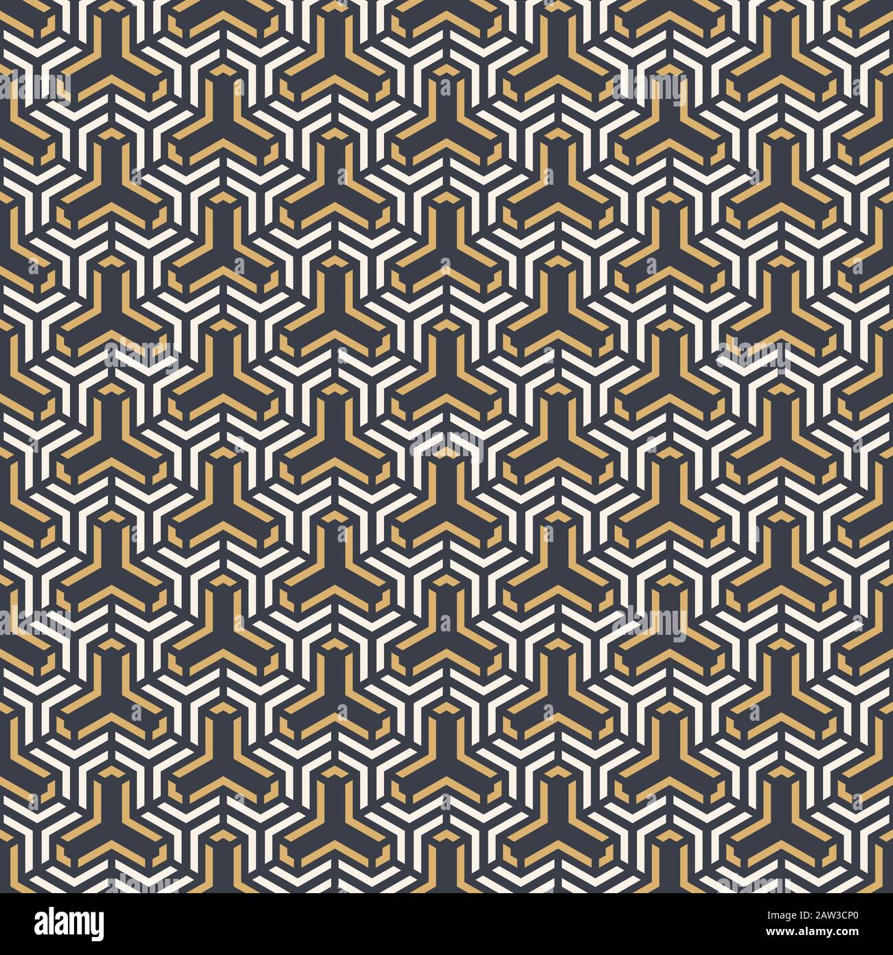 Abstract Seamless Pattern Modern Stylish Texture Geometric Tiles With Triple Elements Chevron