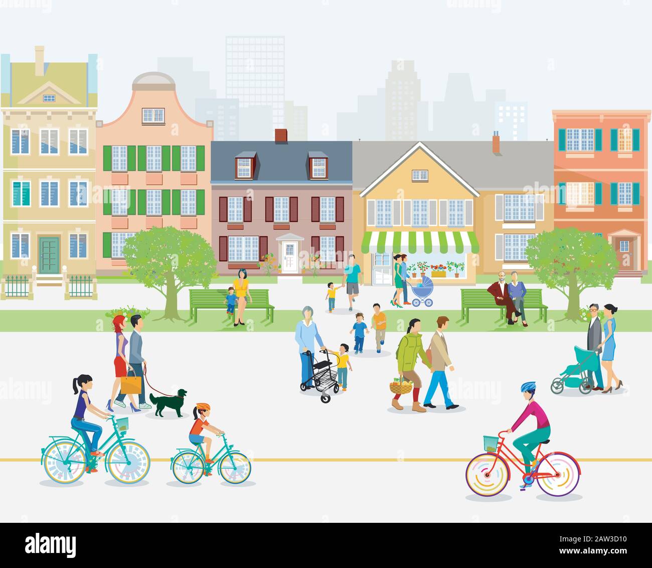 Sidewalk bench Stock Vector Images - Alamy