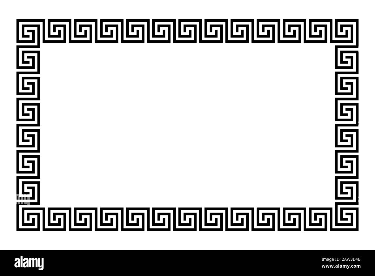 Disconnected meander rectangle frame made of seamless meander pattern ...